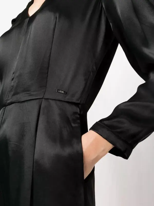 Armani Exchange Logo-plaque Satin-finish Jumpsuit