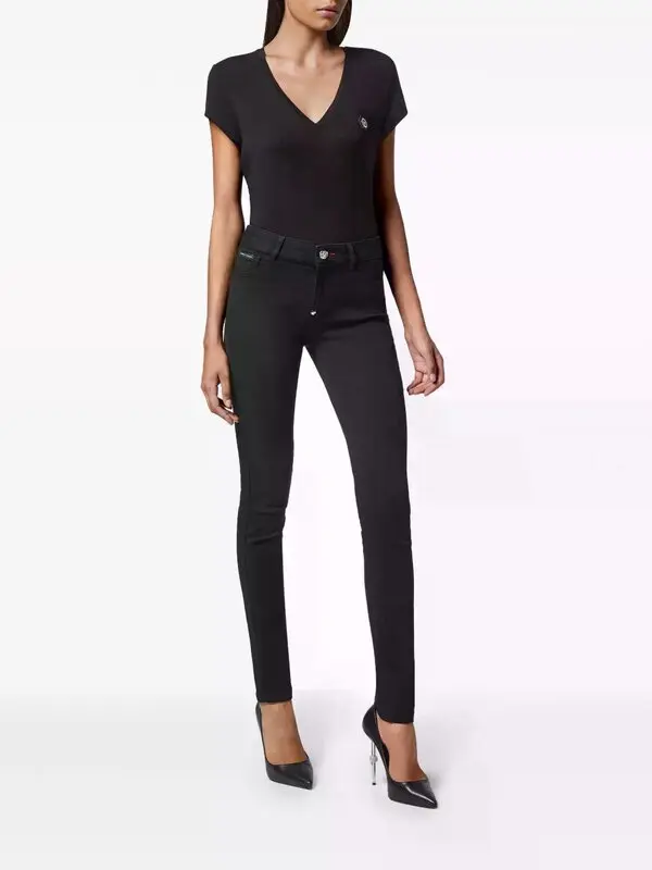 Philipp Plein Logo Plaque Skinny Jeans - Black