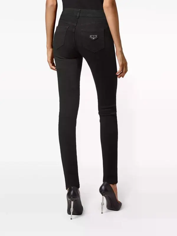 Philipp Plein Logo Plaque Skinny Jeans - Black