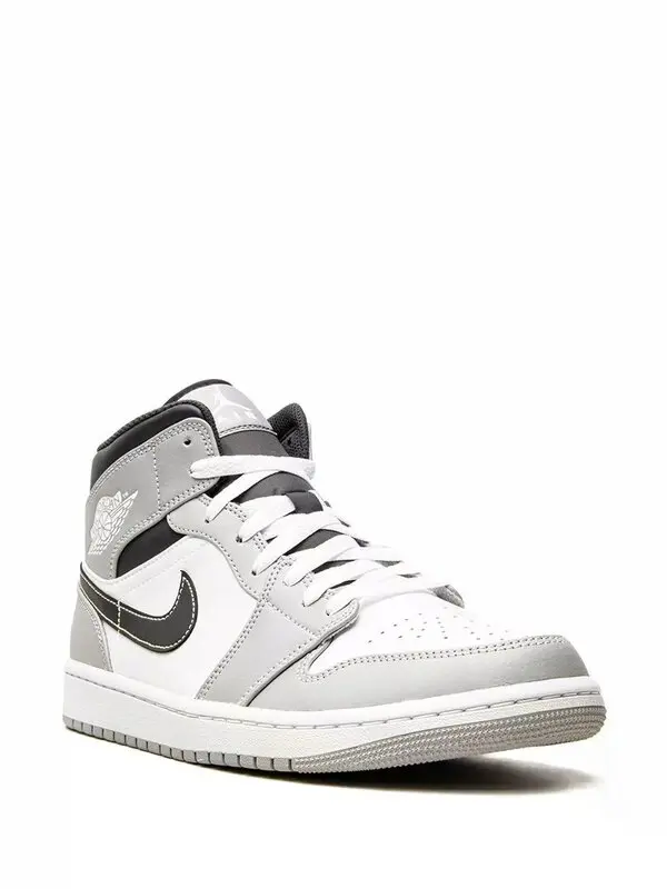 JORDAN Air 1 Mid Light Smoke 2.0 Sneakers - Grey