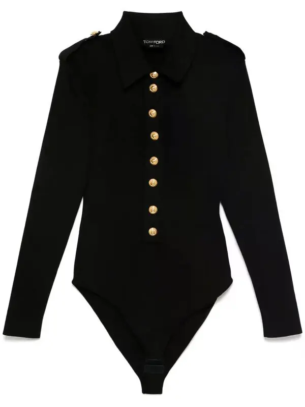 TOM FORD Ribbed Knit Bodysuit - Black
