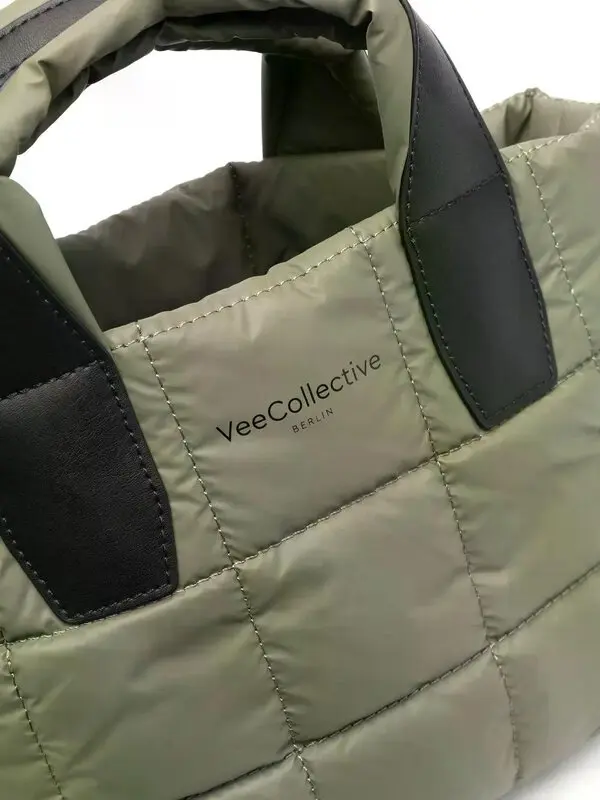 VEECOLLECTIVE Logo-print Quilted Tote Bag - Green