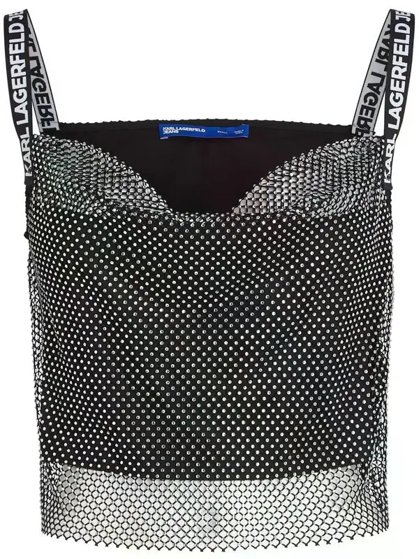 Karl Lagerfeld Chainmail Top - Black