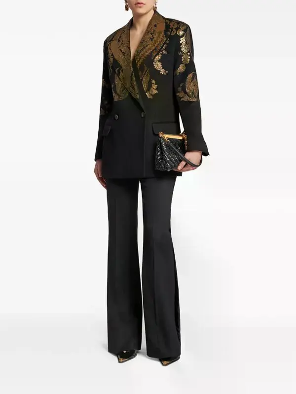 Etro Metallic Paisley Double-breasted Blazer