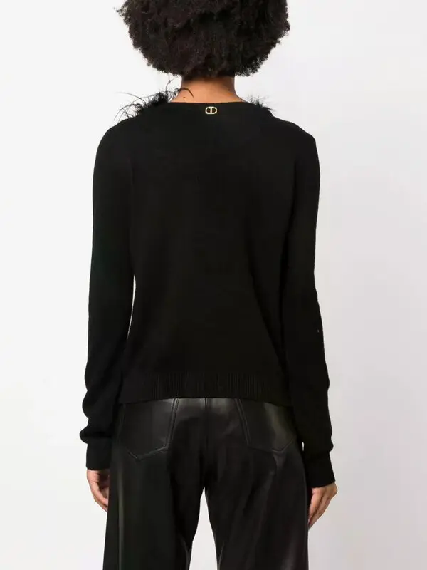 TWINSET Ostrich-feather Fine-knit Jumper