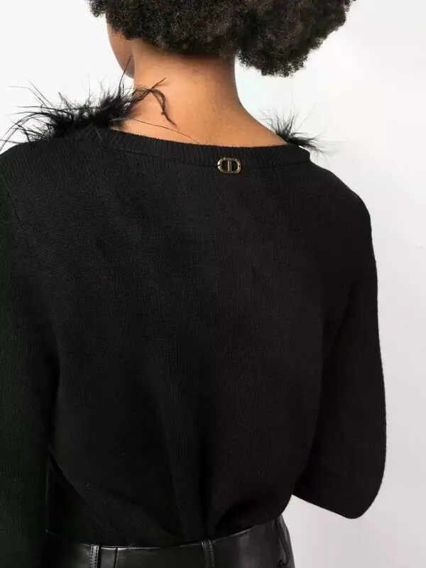 TWINSET Ostrich-feather Fine-knit Jumper