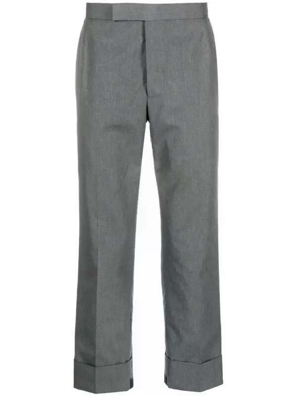 Thom Browne Cropped Straight-leg Trousers - Grey