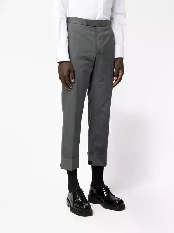 Thom Browne Cropped Straight-leg Trousers - Grey