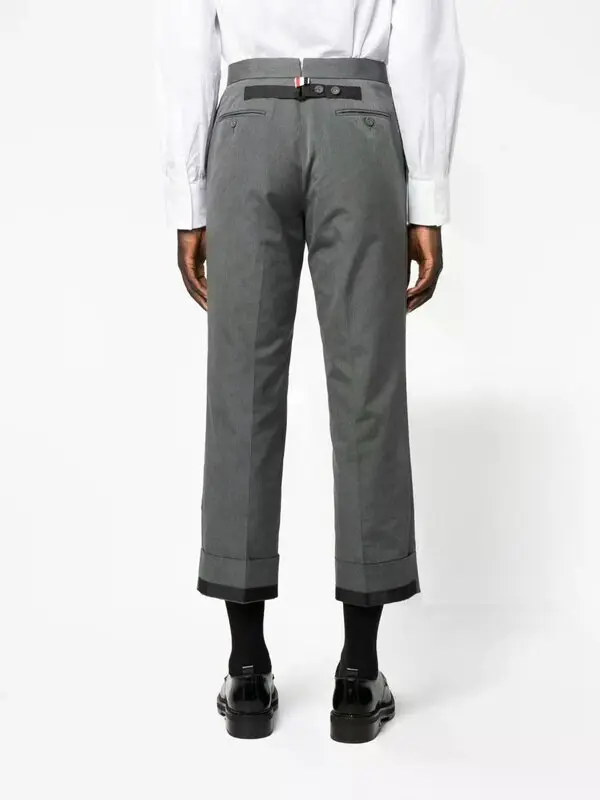 Thom Browne Cropped Straight-leg Trousers - Grey
