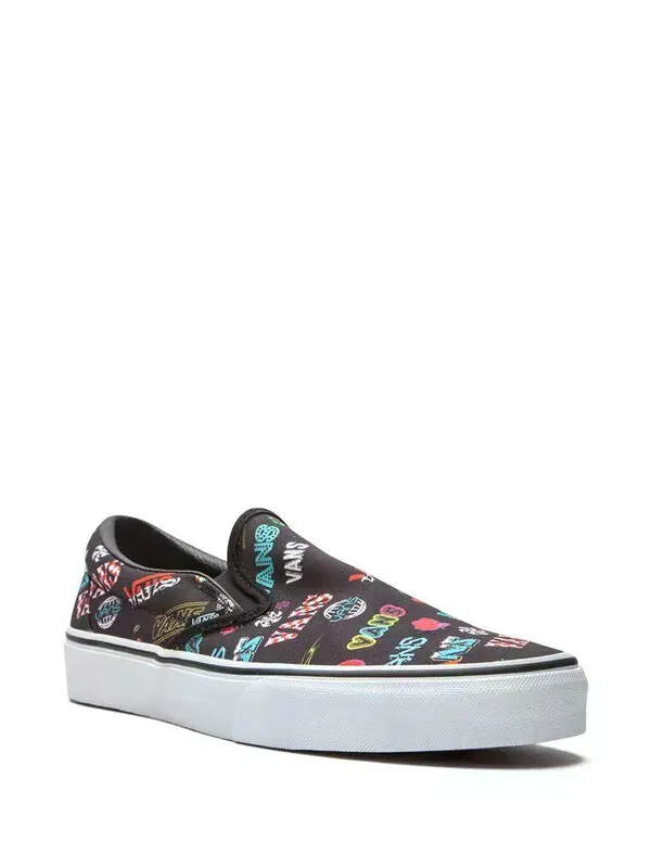 VANS Slip-on Graffiti Sneakers - Black