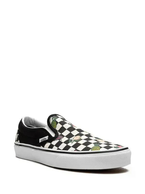 VANS Classic Slip-on Fruit Checkerboard Sneakers - Black