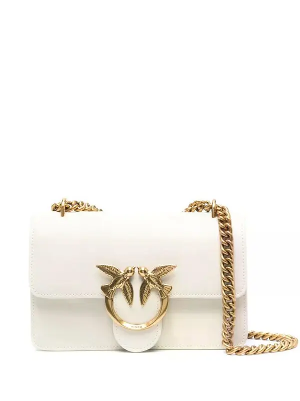 Pinko Small Love One Leather Shoulder Bag - Neutrals