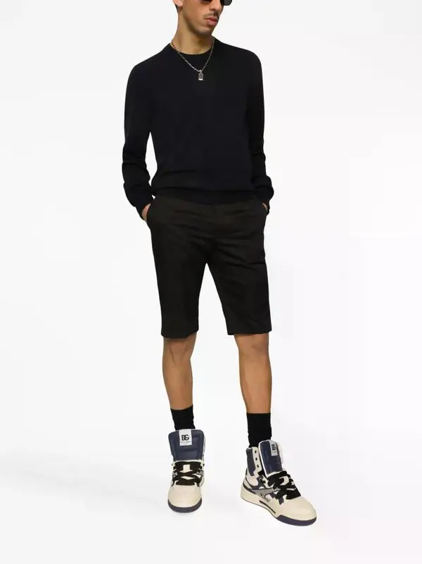 Dolce & Gabbana Logo Embroidered Cotton Shorts