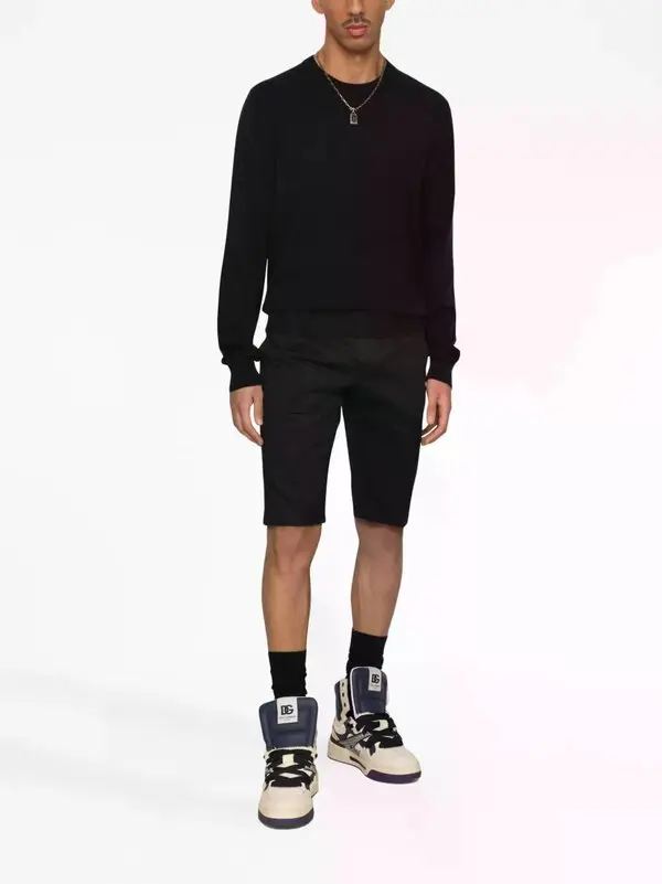 Dolce & Gabbana Logo Embroidered Cotton Shorts
