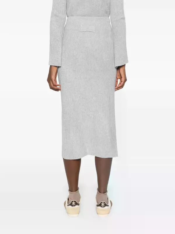 TWINSET Lurex Ribbed-knit Midi Skirt