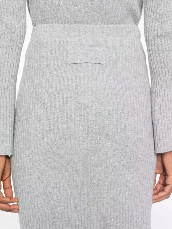 TWINSET Lurex Ribbed-knit Midi Skirt