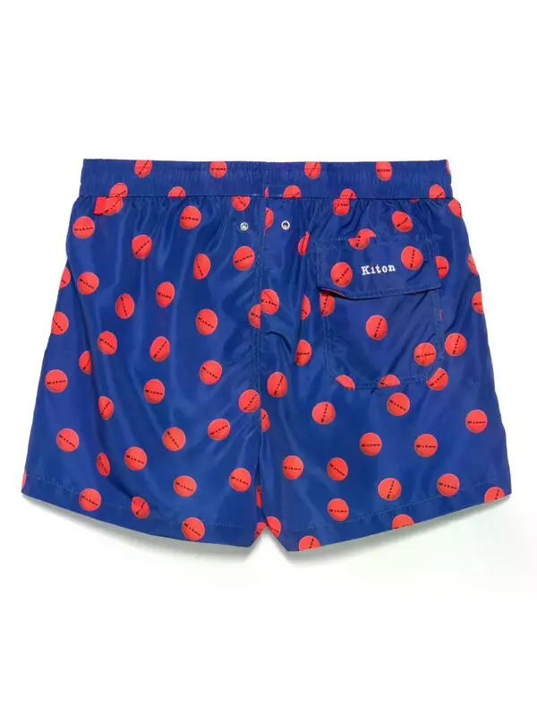 Kiton Logo-print Swim Shorts - Blue