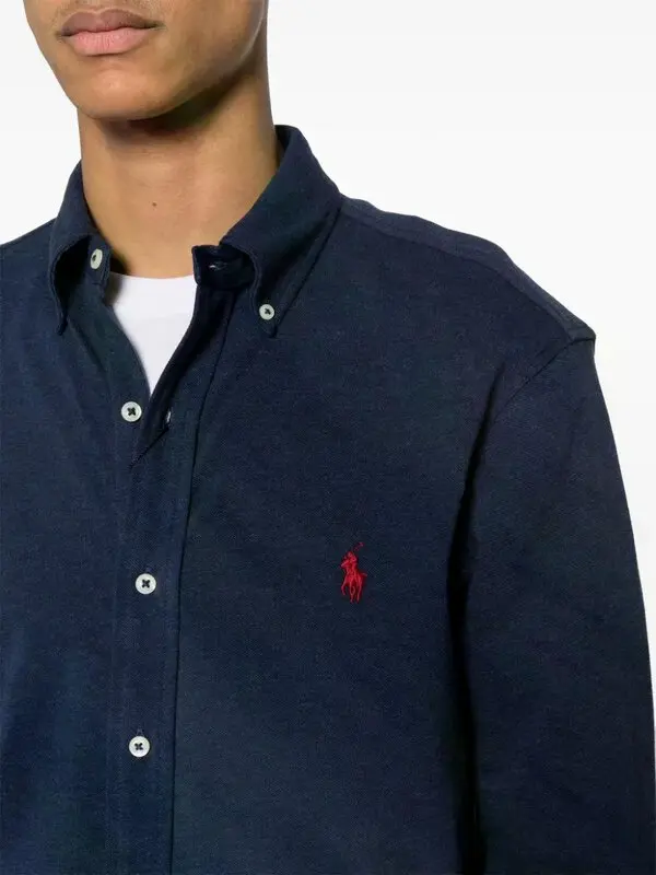 Polo Ralph Lauren Logo-embroidered Button-down Shirt - Blue