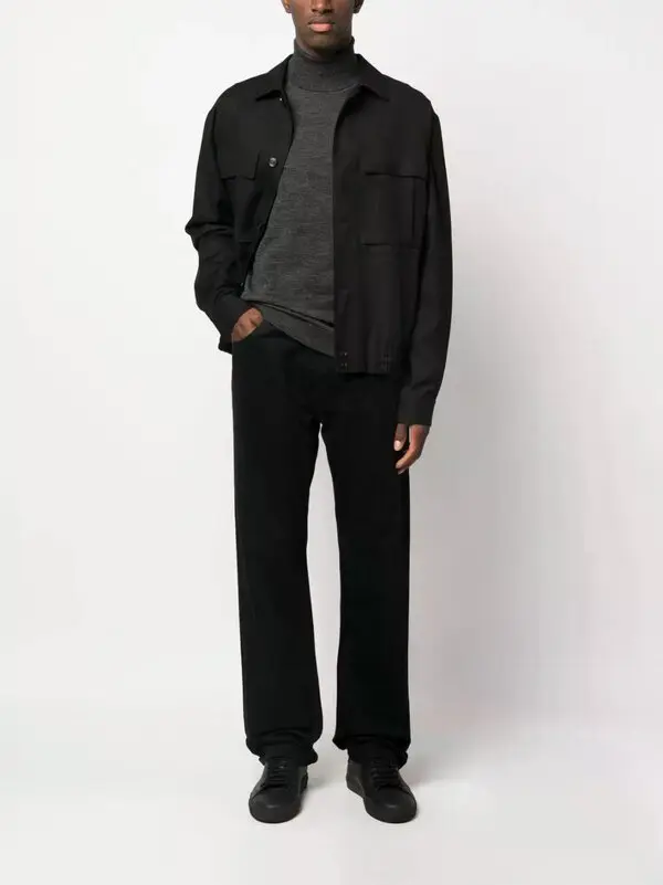 BOSS Roll-neck Virgin Wool Jumper - Grey