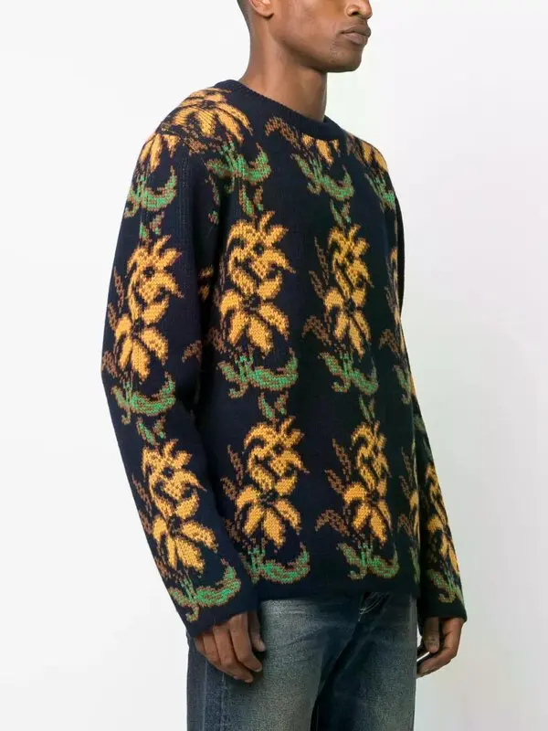 Etro Floral Intarsia-knit Wool Jumper