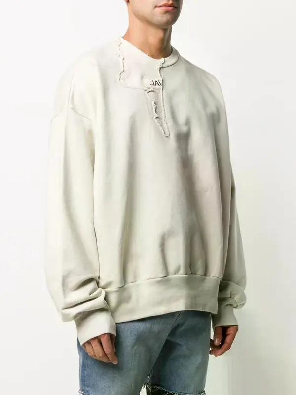 VAL KRISTOPHER Distressed Layered Sweatshirt