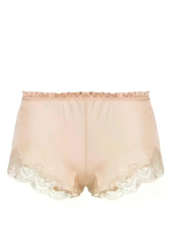 Carine Gilson Calais Caudry-lace Silk Shorts - Neutrals