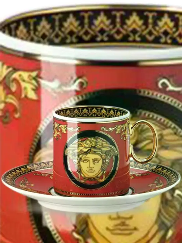Versace Medusa Espresso Cup And Saucer - Red