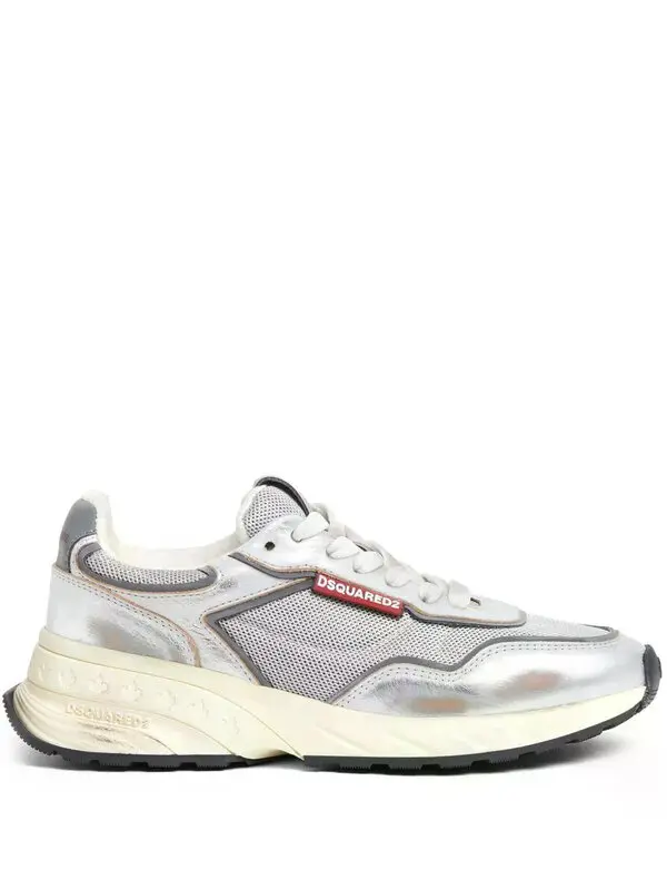Dsquared2 Distressed Finish Lace-up Sneakers - Grey