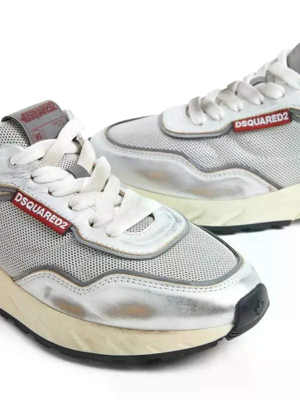 Dsquared2 Distressed Finish Lace-up Sneakers - Grey