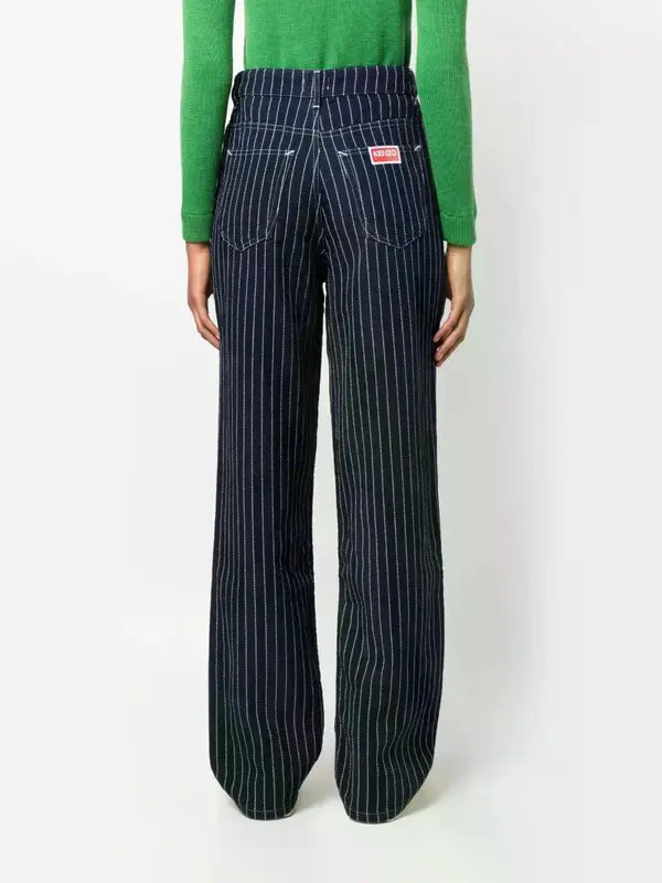 Kenzo Stripe-print Straight-leg Trousers