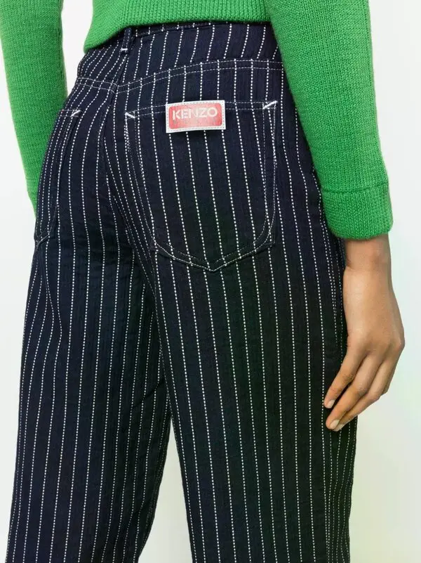 Kenzo Stripe-print Straight-leg Trousers