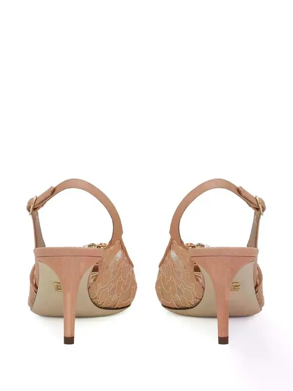 Dolce & Gabbana Rainbow Lace Slingback Pumps