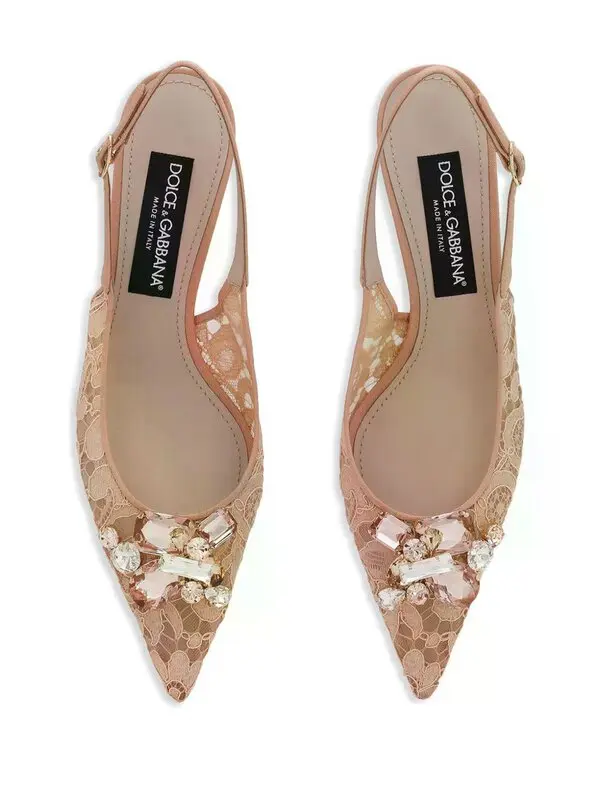 Dolce & Gabbana Rainbow Lace Slingback Pumps