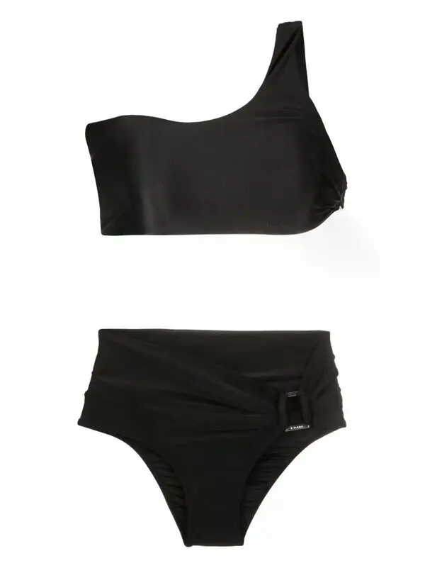 AMIR SLAMA Gathered-buckle Two-piece Bikini Set - Black
