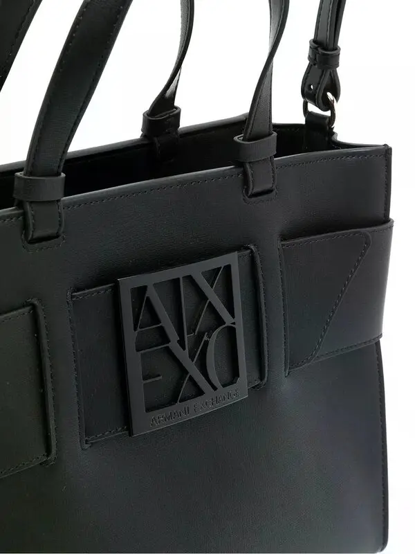 Armani Exchange Logo Plaque Tote Bag