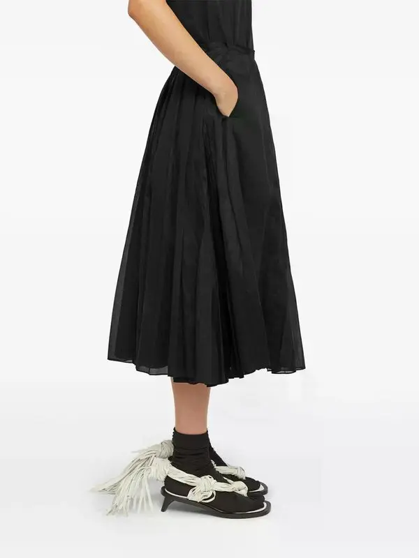 JIL SANDER A-line Pleated Midi Skirt