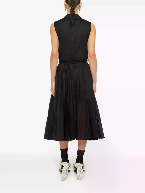 JIL SANDER A-line Pleated Midi Skirt