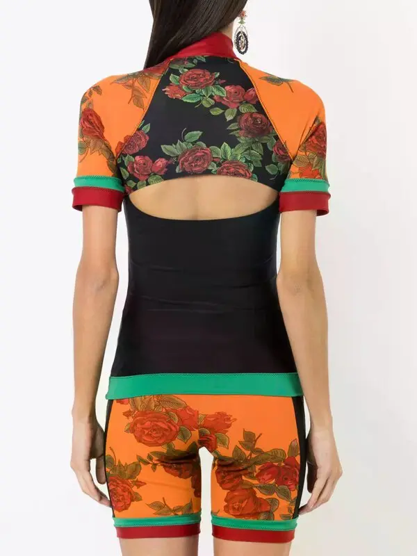 AMIR SLAMA Floral-pattern High-neck Top