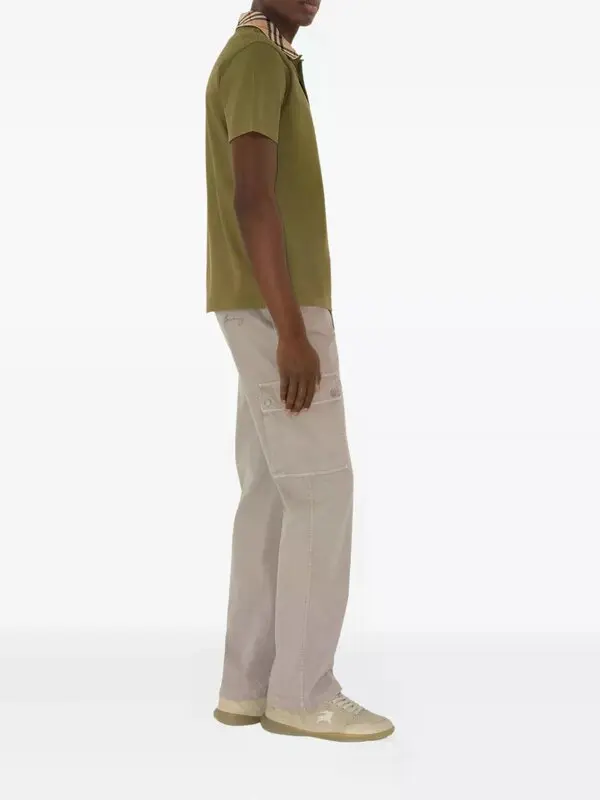 Burberry Check-collar Cotton Polo Shirt - Green