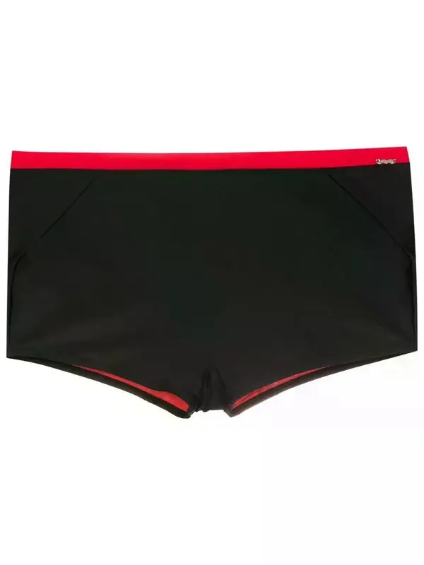 AMIR SLAMA Two-tone Logo Swim Shorts - Black