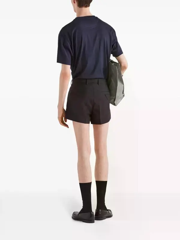 Prada Logo-patch Cotton T-shirt - Blue