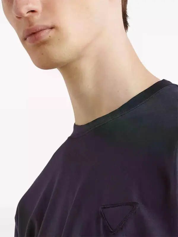 Prada Logo-patch Cotton T-shirt - Blue