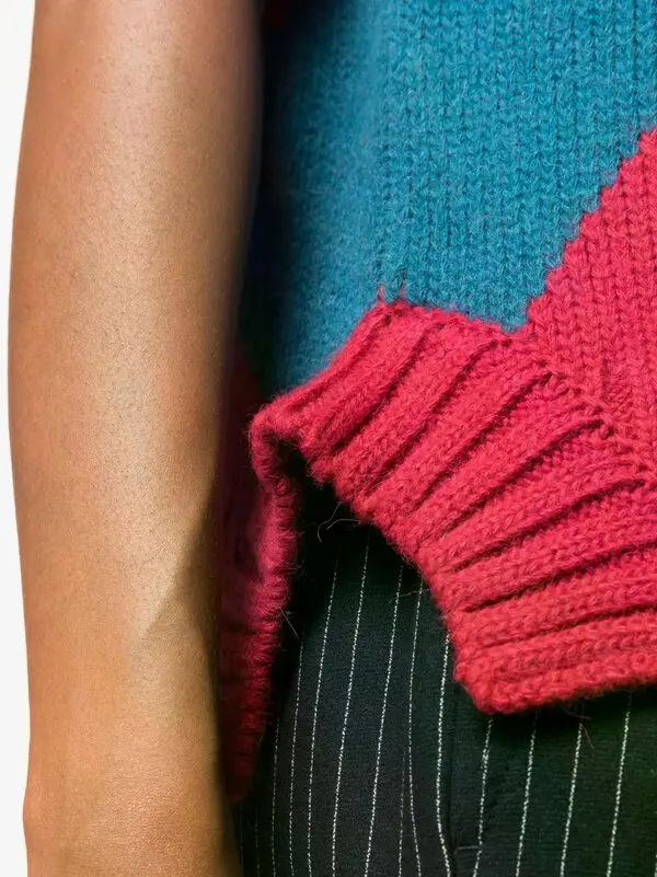 La DoubleJ Argyle Intarsia-knit Vest - Red