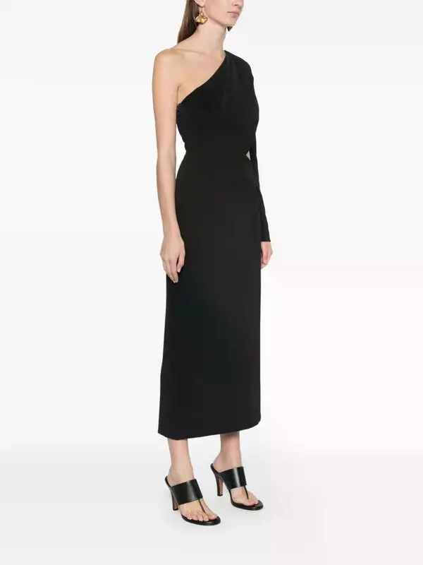 TWINSET One-shoulder Midi Dress With Asymmetrical Design And Long Sleeve