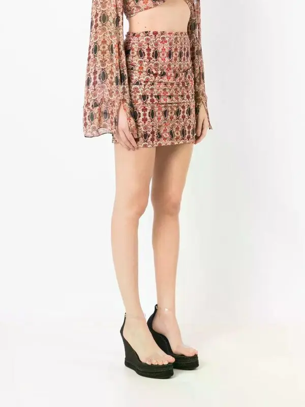 AMIR SLAMA Floral-print Mini Skirt