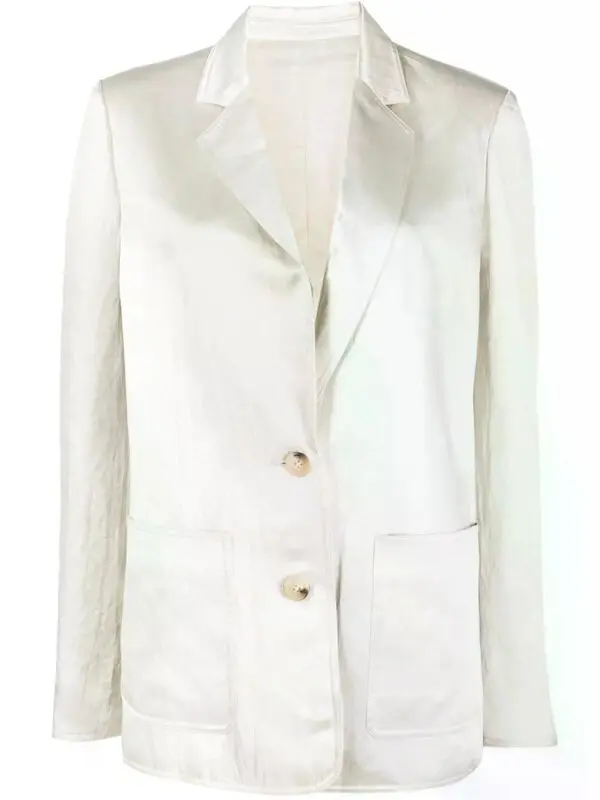 Helmut Lang Notched-lapels Satin-finish Blazer