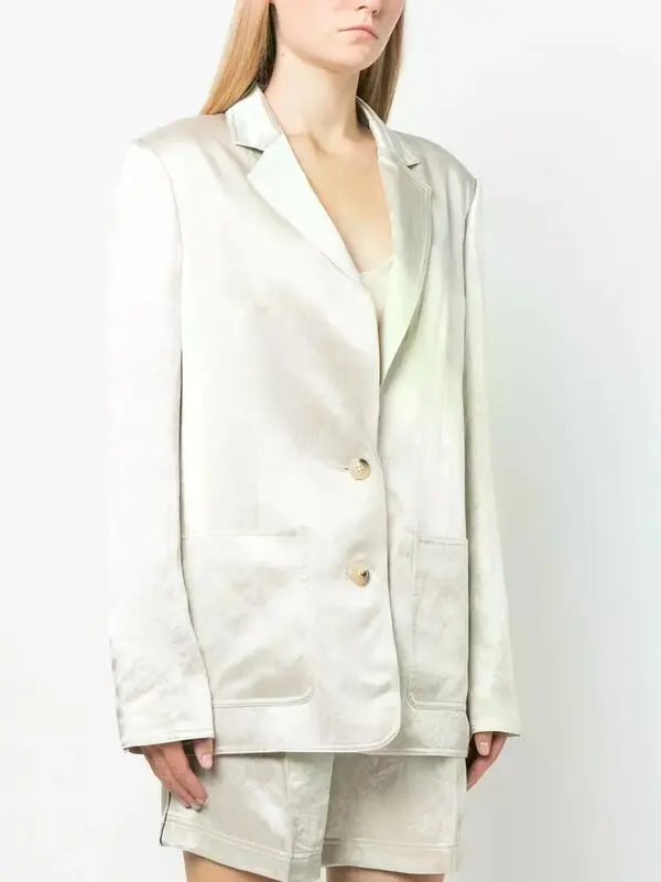Helmut Lang Notched-lapels Satin-finish Blazer