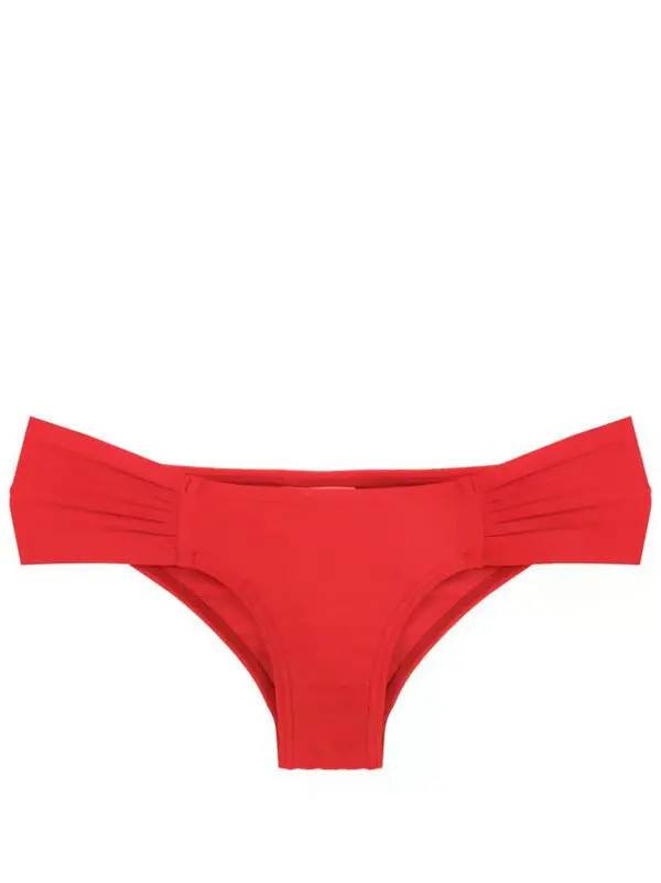 AMIR SLAMA Gathered Low-waisted Bikini Bottoms - Red