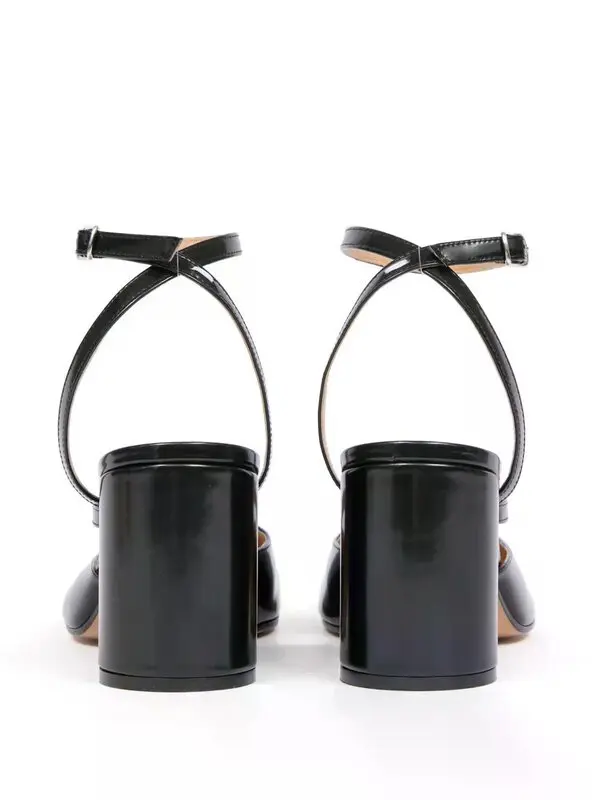 MAISON MARGIELA Tabi Leather Pumps With Ankle Strap - Black