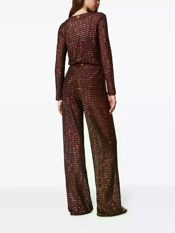 TWINSET Sequinned Wide-leg Trousers
